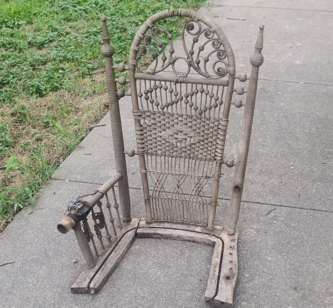 Antique Victorian Era Furniture Salvage Wood Ball and Stick Chair Back ...