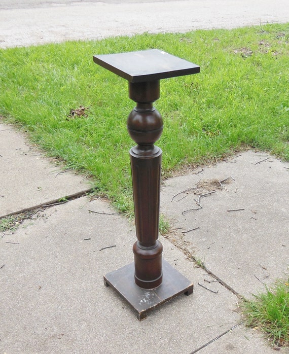 Antique Wood Pillar Plant Stand Antique Carved Mahogany Barley Twist
