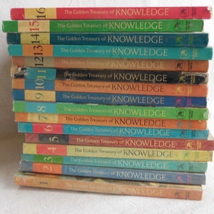 Vintage 1961 Golden Treasury of Knowledge Complete Set Volume 1 - 16 ...