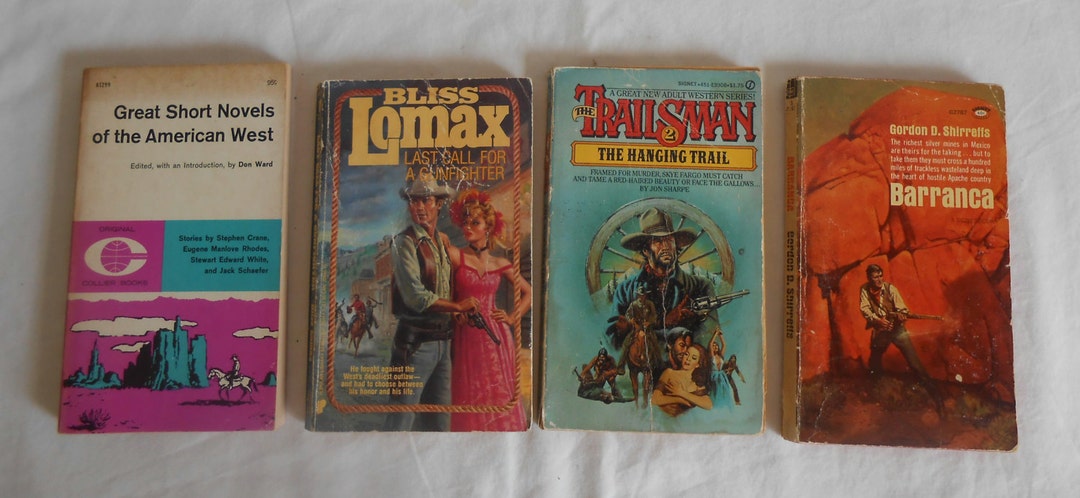 Vintage Western Paperback Book Set Wild West Fiction - Etsy
