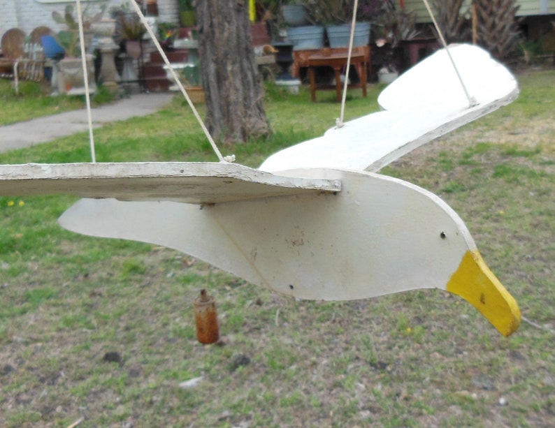 Vintage Handmade Folk Art Flying Bird Duck White Bird Flight - Etsy