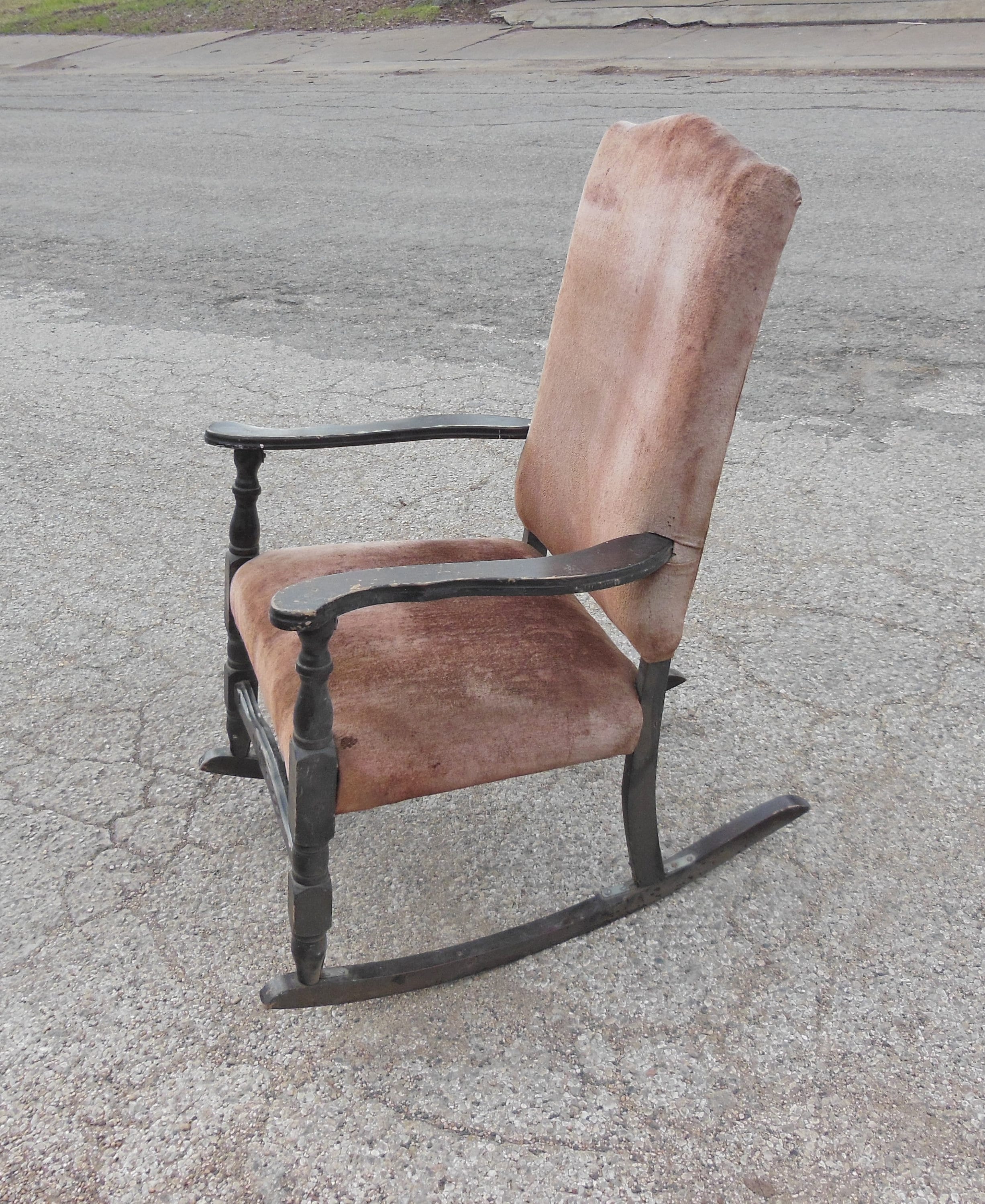 Vintage velvet rocking chair store