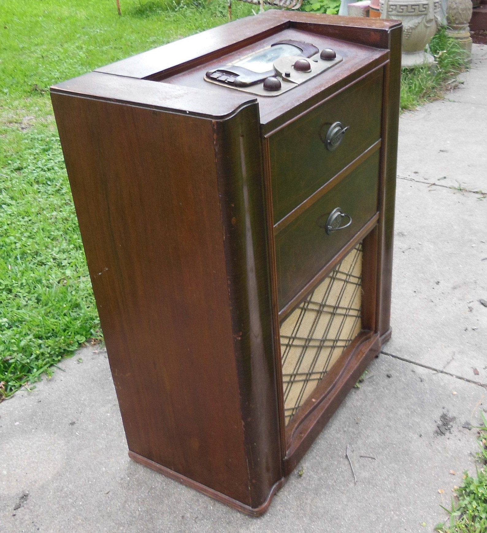Antique Wood Radio Cabinet Zenith Art Deco Console Floor Tube | Etsy
