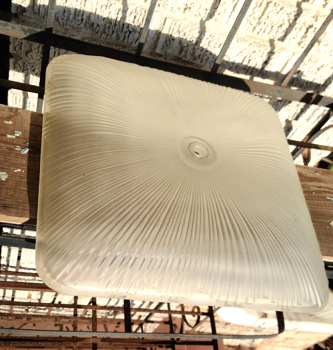 Vintage Heavy Glass Square Light Cover Ceiling Light Shade Lamp Shade ...