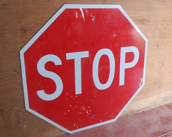Vintage Stop Sign - Etsy