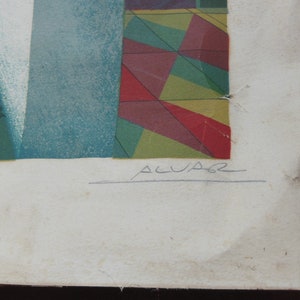 Vintage EP Print Signed by Alvar Artist Proof Alvar Sunol Modern Art ...