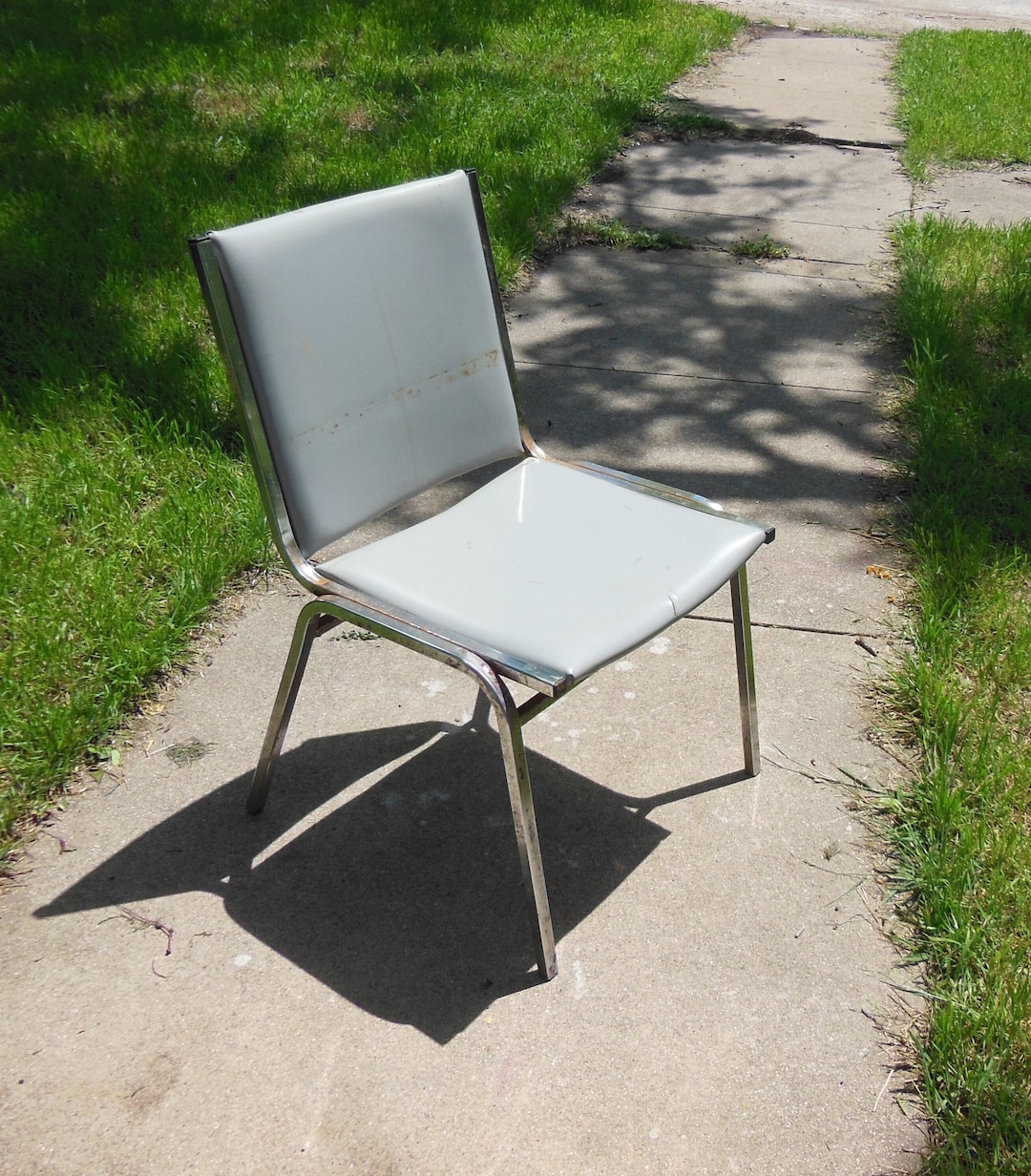 Vintage Steelcase Metal Chrome 1990 Chair MCM Seating Minimalist Design ...