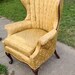 Vintage 1940 Wingback Channel Back Arm Chair Queen Anne Mahogany ...