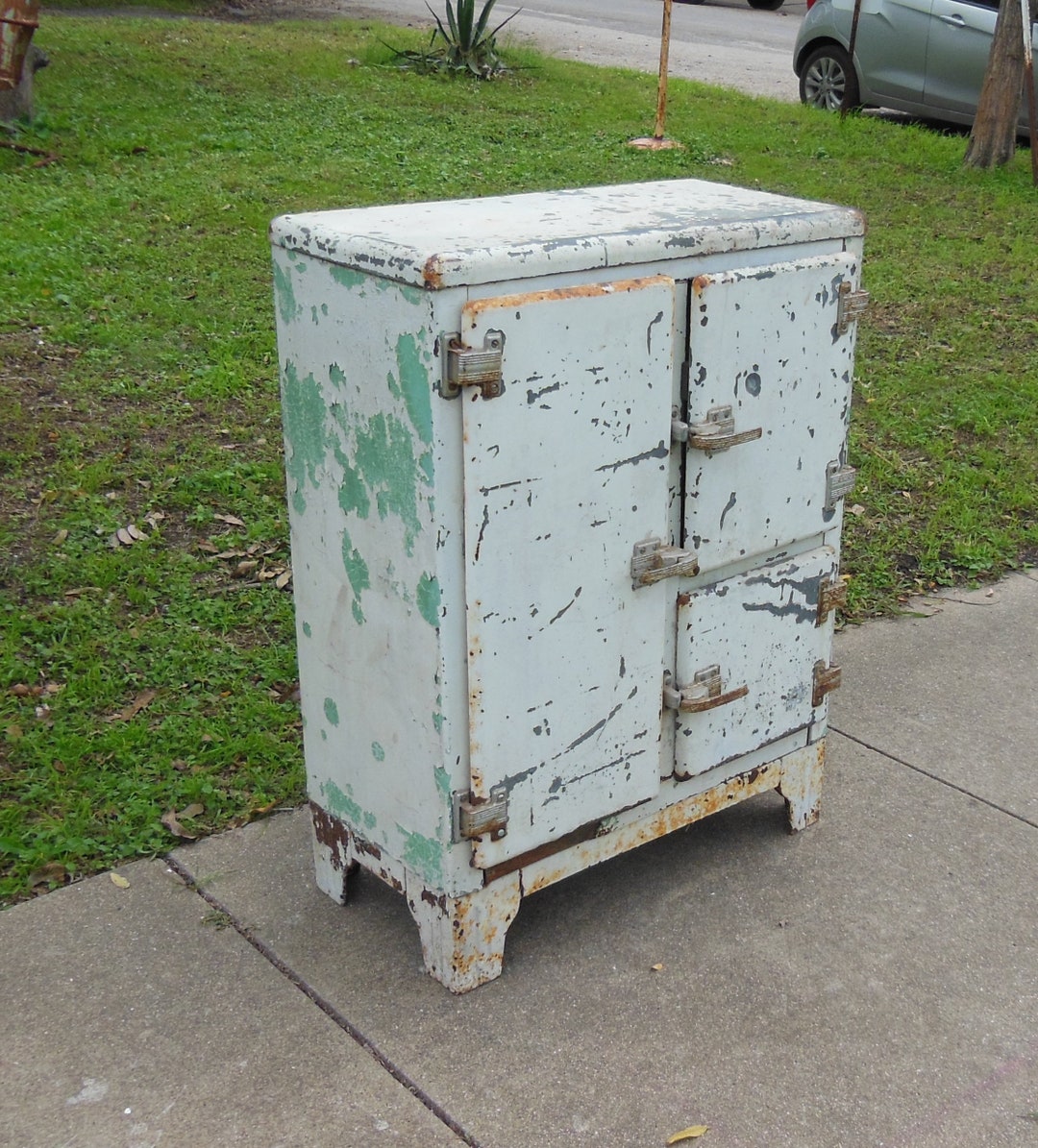 Antique Galvanized Metal Ice Box 1920s Refrigerator - Etsy