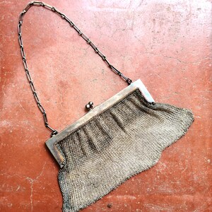 Antique Engraved Initials MET Monogram Chainmail Sterling Silver Mesh ...