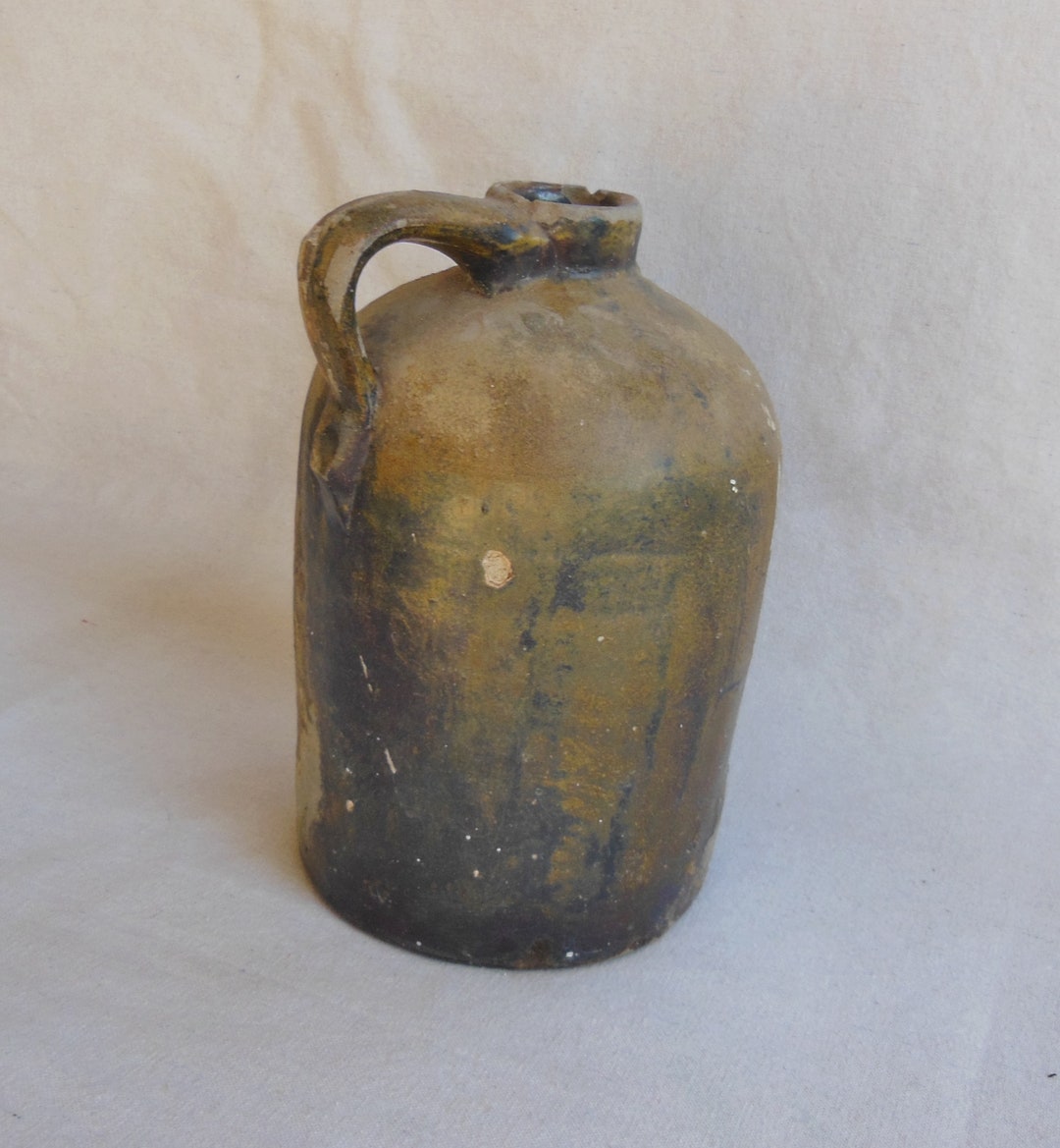 Antique 1800s Stoneware Pottery Jug Whiskey Water Jug Rustic Primitive ...