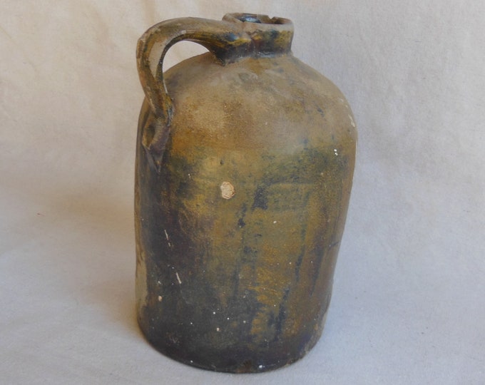 Antique 1800s Stoneware Pottery Jug Whiskey Water Jug Rustic Primitive ...