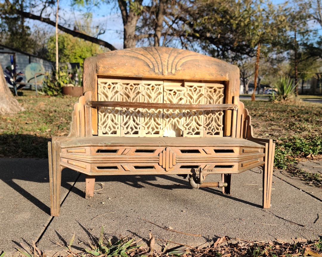 Antique Art Deco Gas Space Heater Heat Bricks Early 1900s Ceramic ...