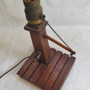 Antique Wood Handmade Water Well Hand Pump Lamp Home Made Wooden Well ...