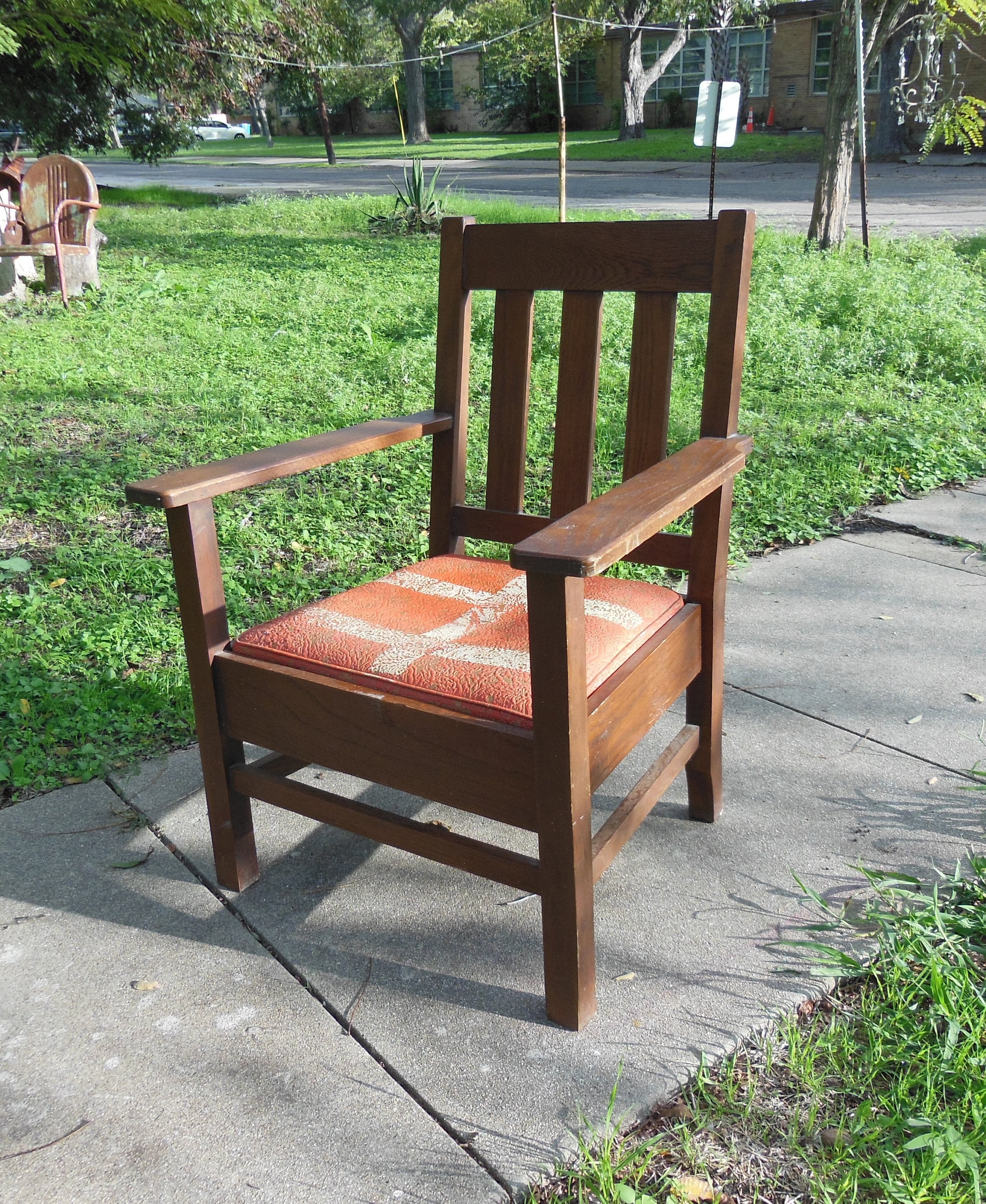 Vintage Solid Oak Arts and Crafts Mission Style Craftsman Style Chair Arm Chair All Original Condition Etsy