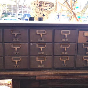 Wood 15 Drawer Cubby Storage Library Card Catalog - Etsy