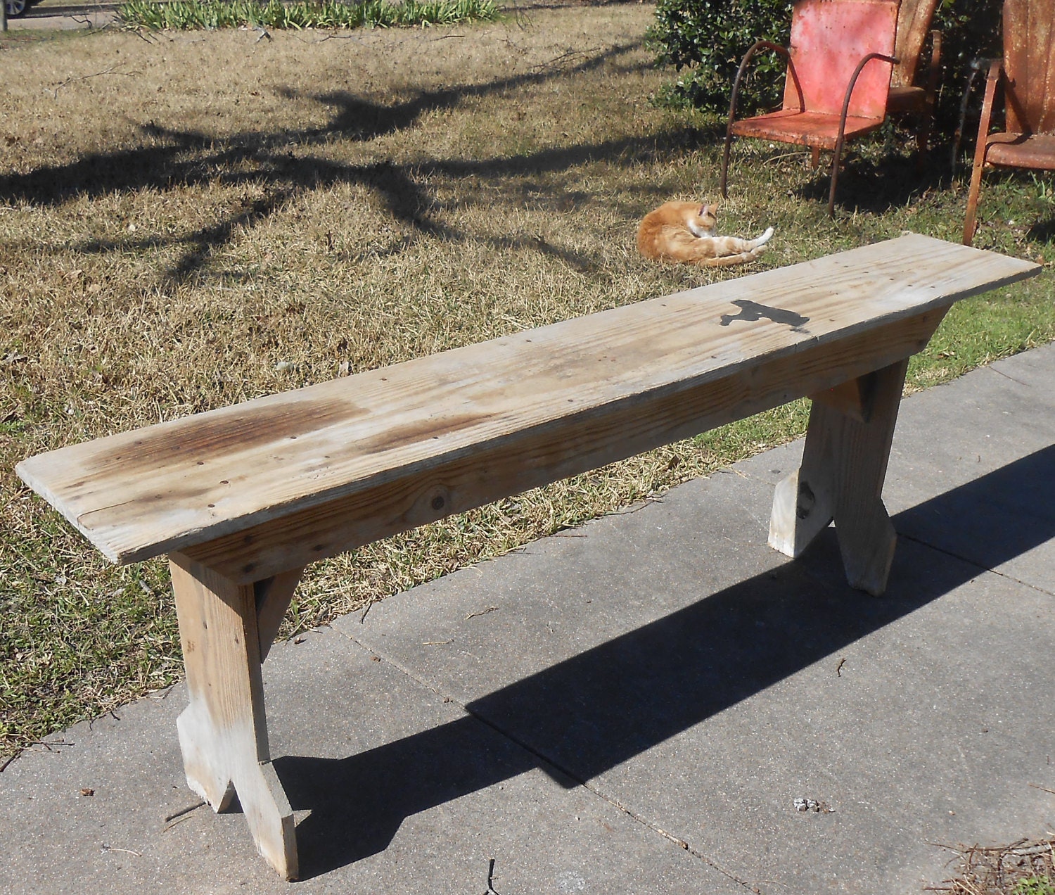 Antique Handmade Farmhouse Bench 6 Ft Solid Wood Shabby Chic | Etsy
