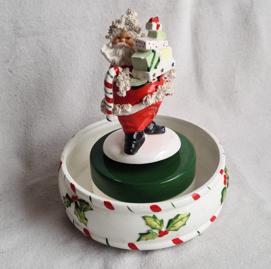 Vintage 1962 Relpo Musical Santa Spaghetti Ceramic Christmas Decoration ...