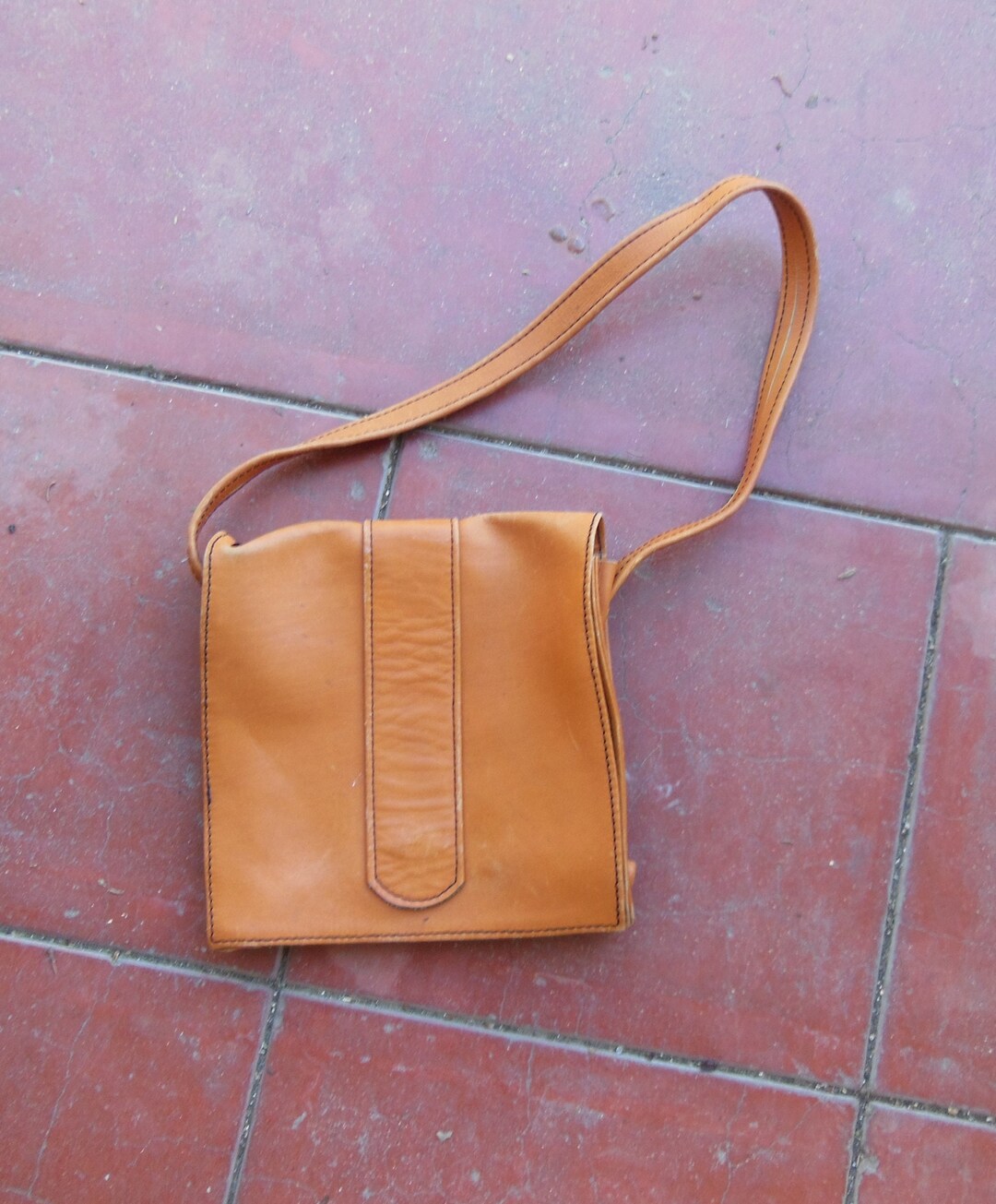 Vintage Handmade Leather Shoulder Bag - Etsy