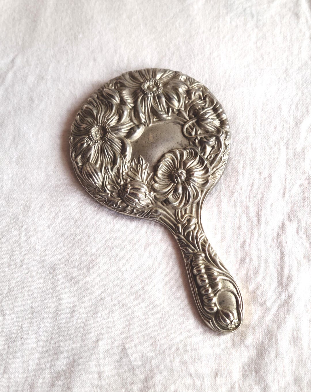 Victorian Era Silver Hand Mirror - Etsy