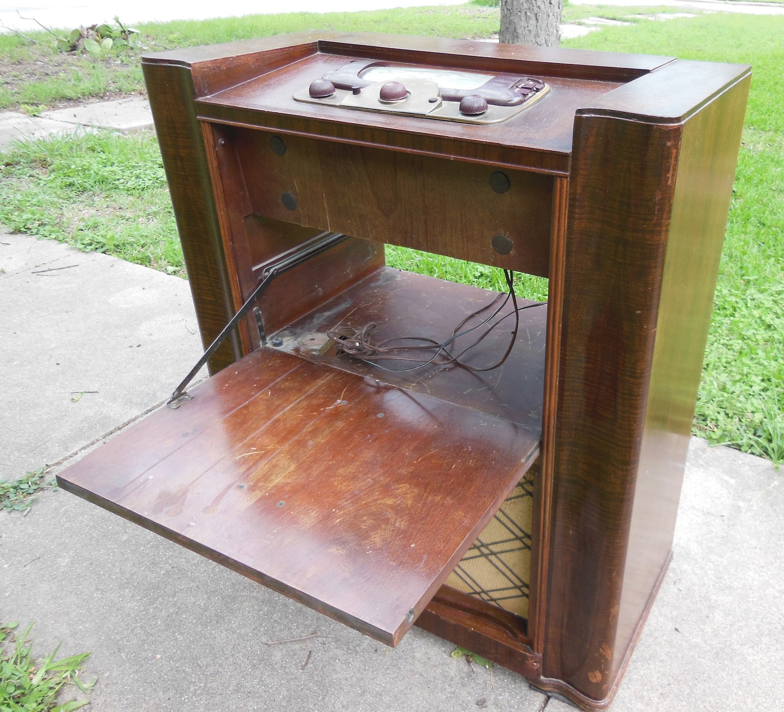 Antique Wood Radio Cabinet Zenith Art Deco Console Floor Tube | Etsy