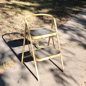 Vintage Cosco Mid Century Folding Metal Two Step Stool Kitchen Pantry ...