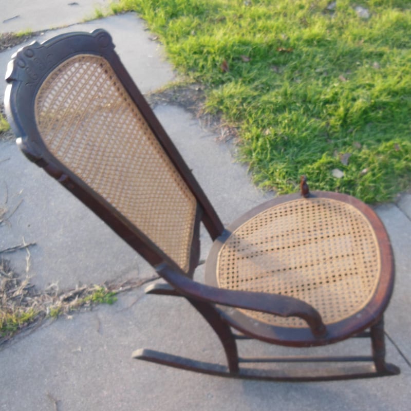 Antique Cane Rocker Furniture - Etsy