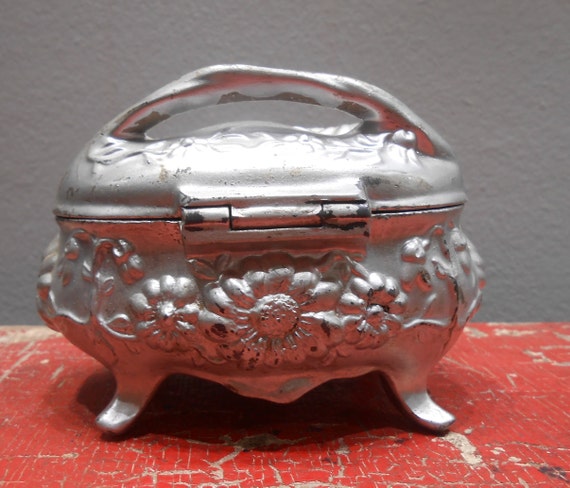 Antique German Silver Jewelry Box - Gem