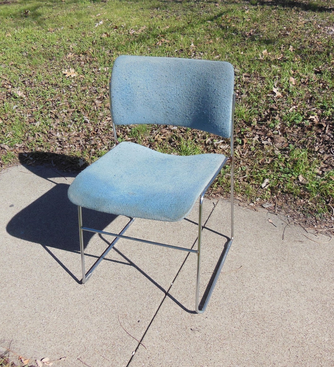 Vintage 1990s Designer David Rowland 40/4 Arm Chair Tubular Metal ...