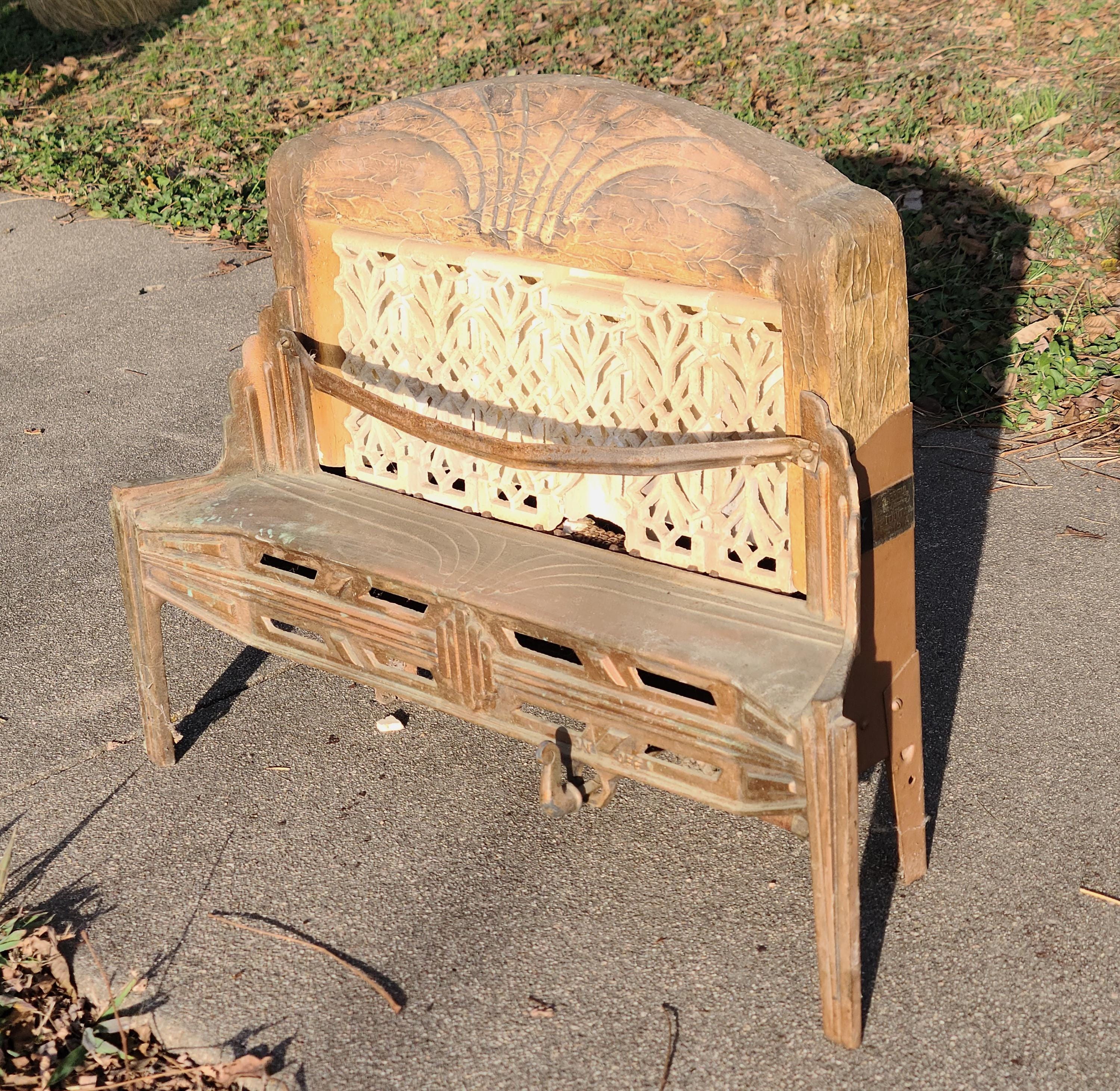 Antique Art Deco Gas Space Heater Heat Bricks Early 1900s Ceramic ...
