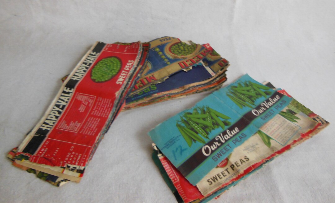 Vintage 127 Canned Vegetables Fruit Paper Labels Each One Manually ...