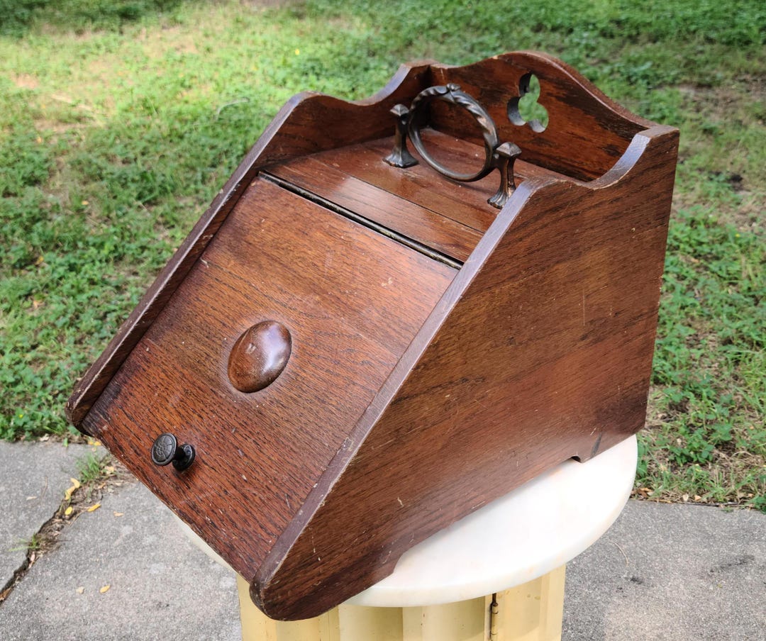 Oak Wood Coal Skuttle Metal Original Scoop - Etsy