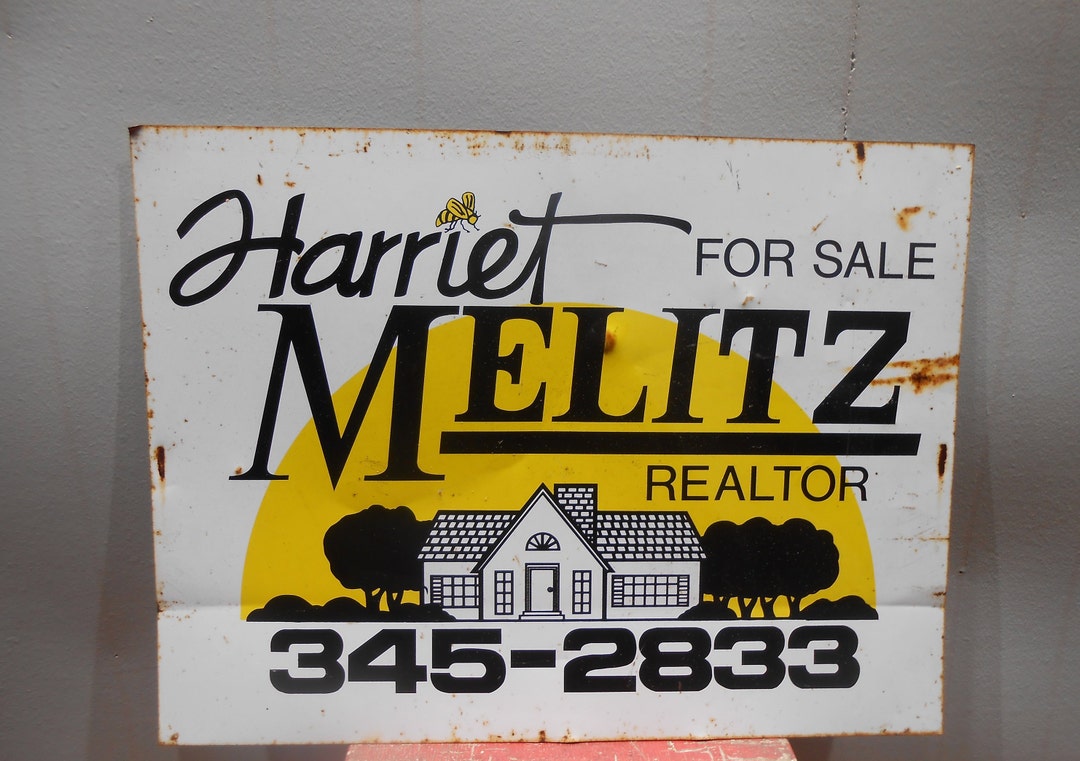 Vintage Harriet Melitz Realtor Metal Sign Austin Texas Realty ...