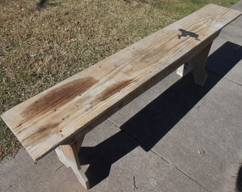 Country Wood Bench - Etsy
