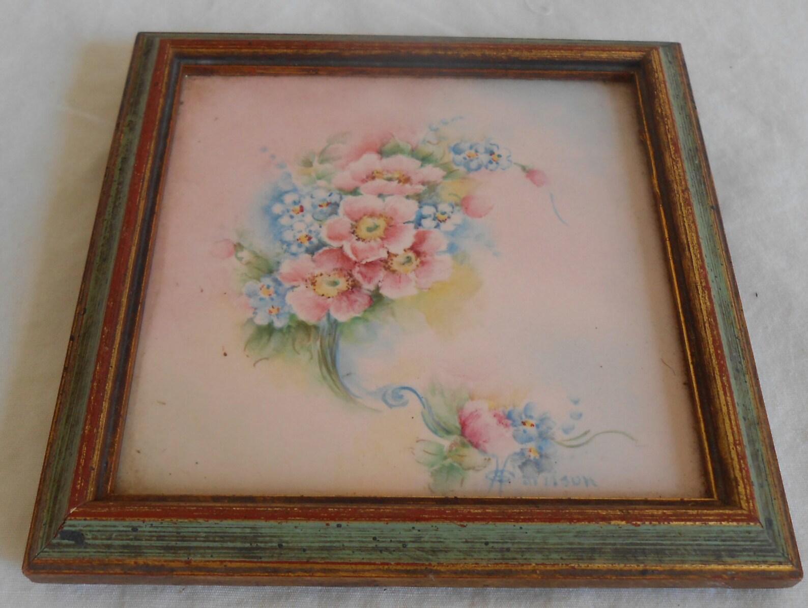 Handpainted Watercolor Framed Ceramic Tile Signed by Artist - Etsy