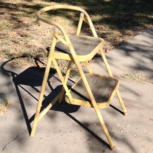 Vintage Cosco Yellow Metal Folding Two Step Stool - Etsy