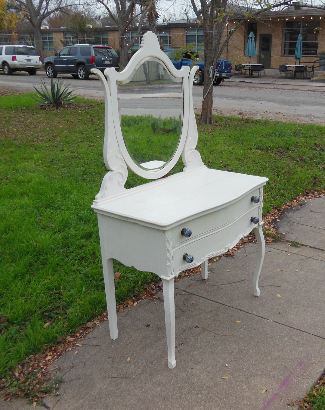 Antique Vanity Dressing Table Writing Desk 2 Drawer Table - Etsy