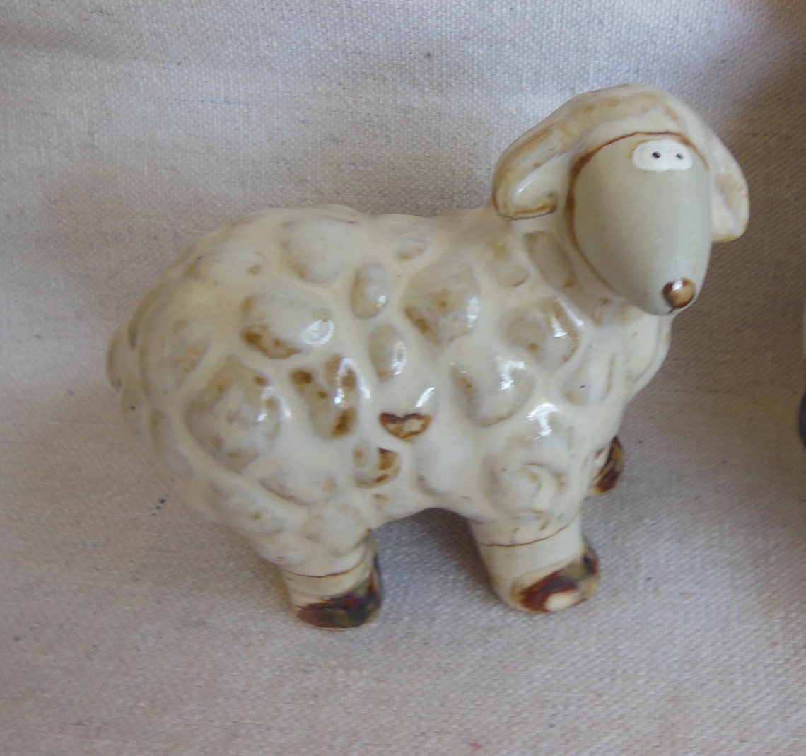 Vintage Pottery Sheep Figurines Perplexed Ewe Lamb Mother - Etsy