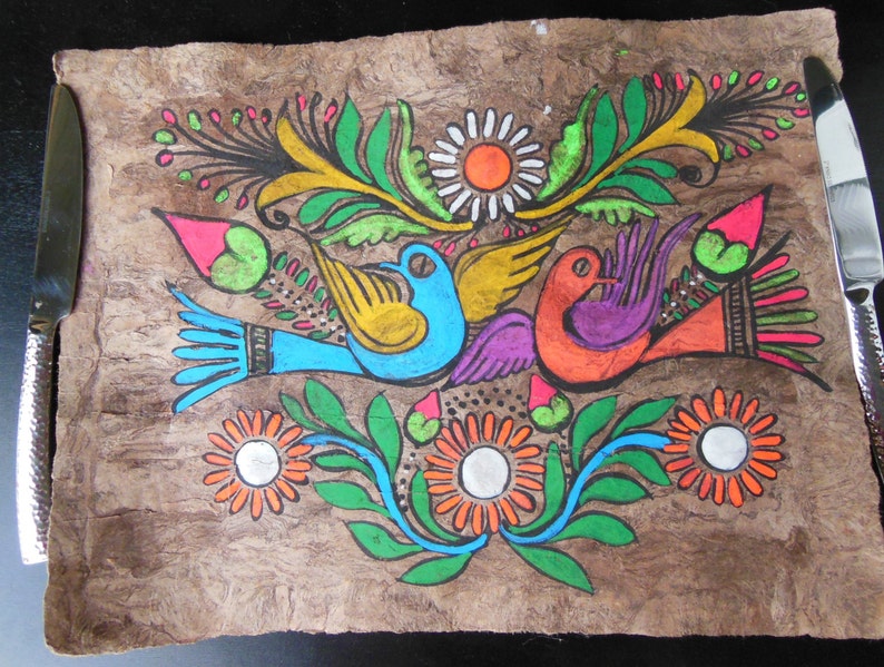 Vintage Amate Bark Painting Colorful Mexican Folk Art - Etsy