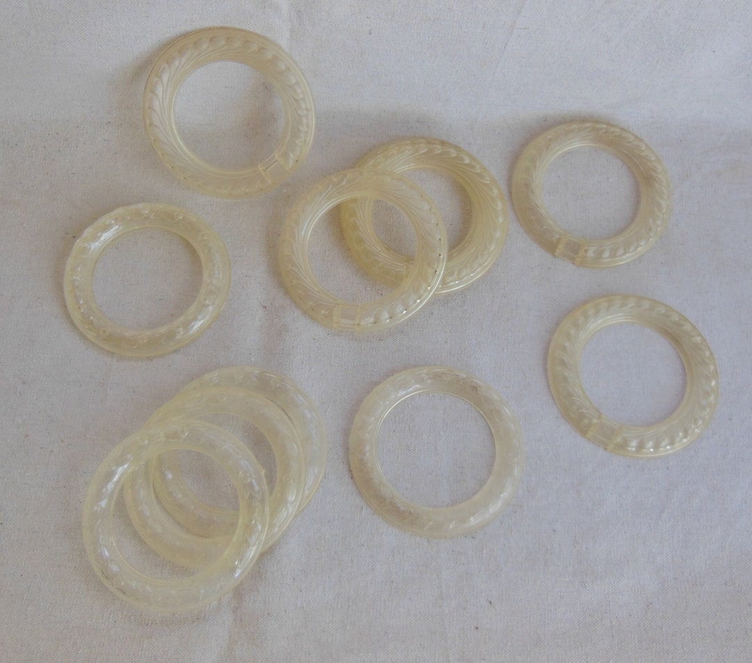 Vintage Clear Plastic Rings: Picture Holders, Craft Ornaments - Set of ...
