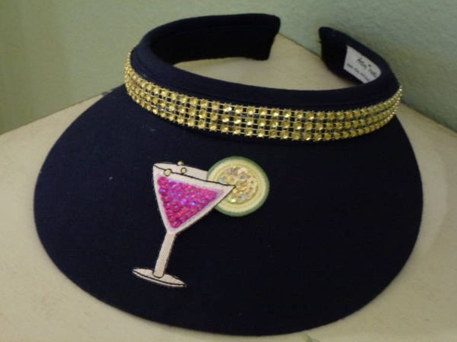 Ladies Sun Visor Decorated With Sequin Cocktail Applique, Ladies Sun ...