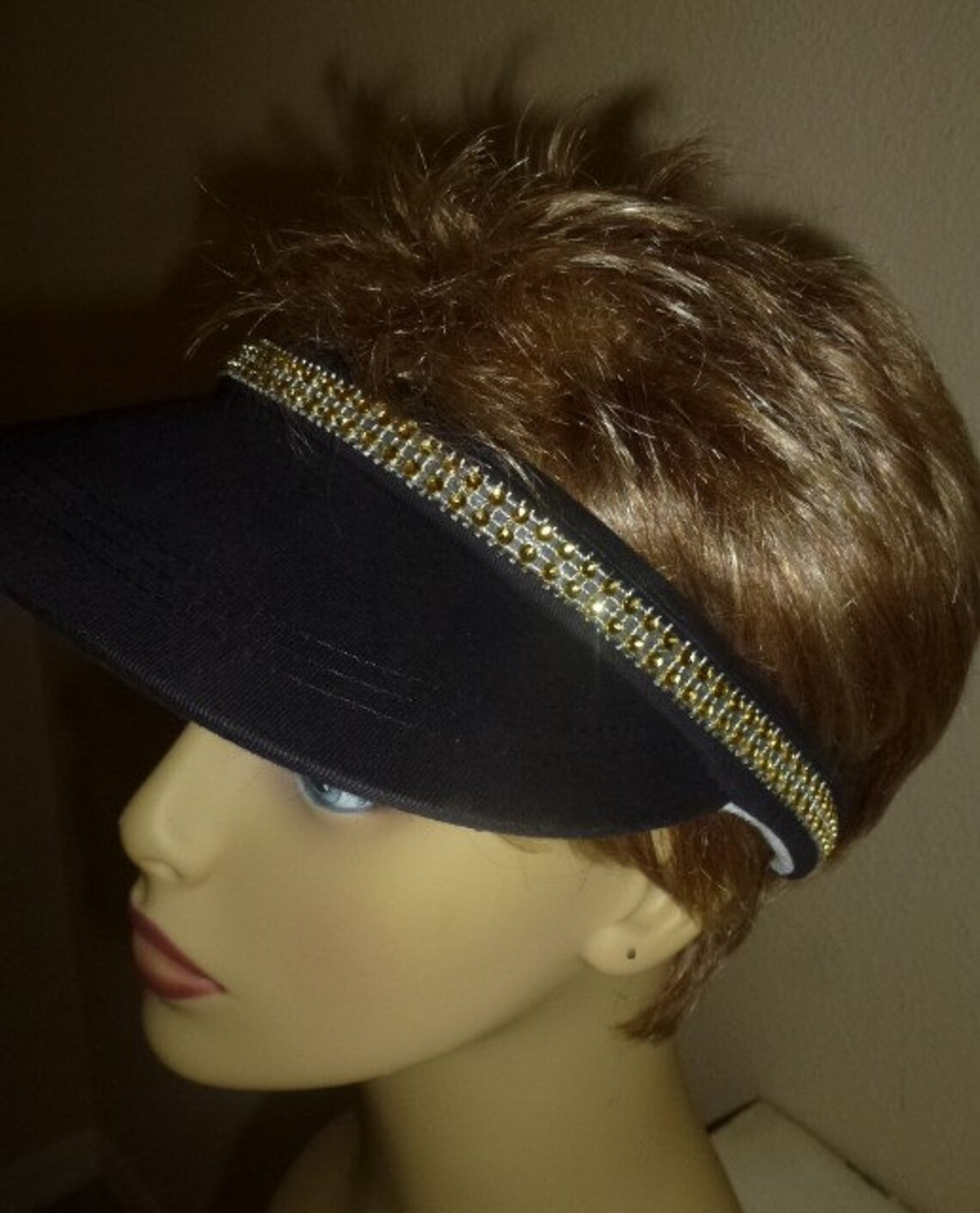 Golf Sun Visor, Tennis Sun Visor Hand Decorated With Rhinestone Trim - Etsy