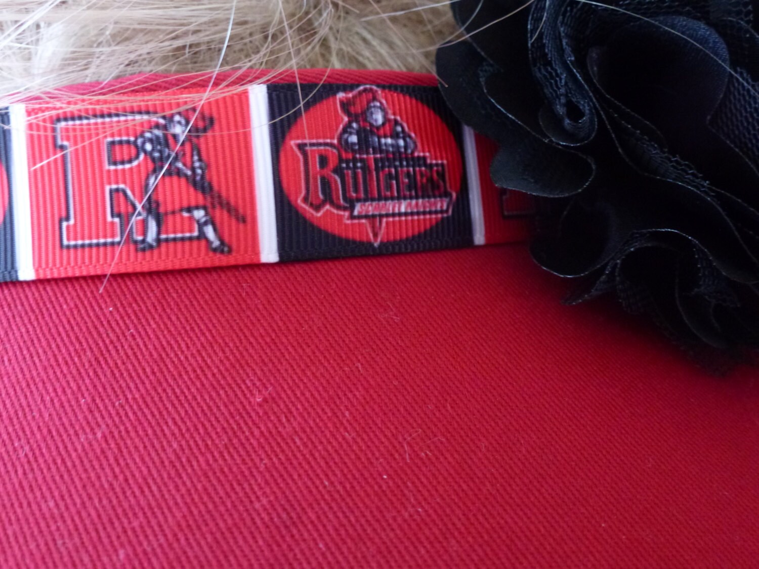 Rutgers University College Team Sun Visor With Team Color Ribbon and ...