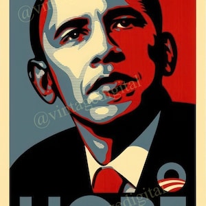 Barack Obama Hope Replica Poster Digital Art Download Printable ...