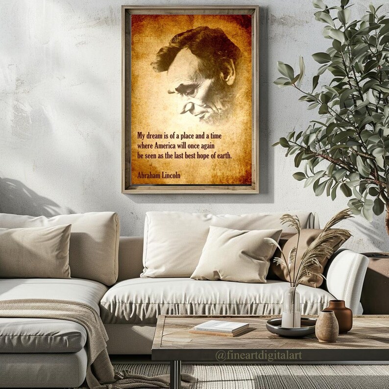 Abraham Lincoln America Quote Frameable Art Digital Download Printable ...