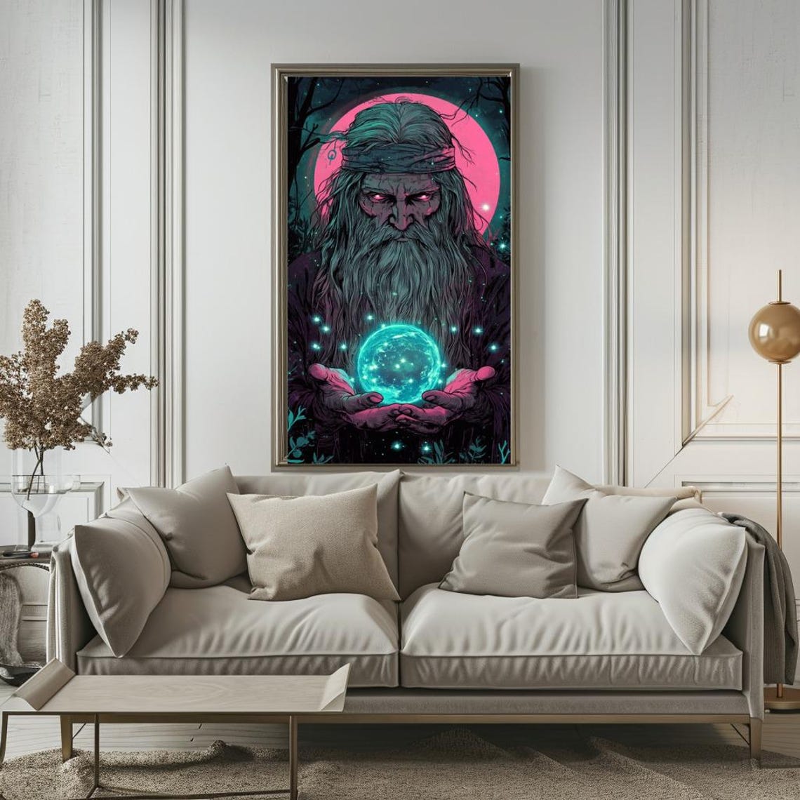 1970s-style the Wizard DIGITAL Blacklight Poster Frameable Art Download ...