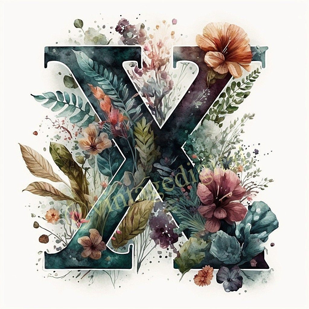 26 Watercolor Floral Alphabet Images | Digital Download | Clipart ...