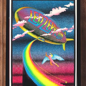 Vintage Led Zeppelin Blacklight Poster – Stairway to Heaven Replica ...