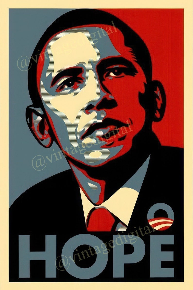 Barack Obama Hope Replica Poster Digital Art Download Printable ...