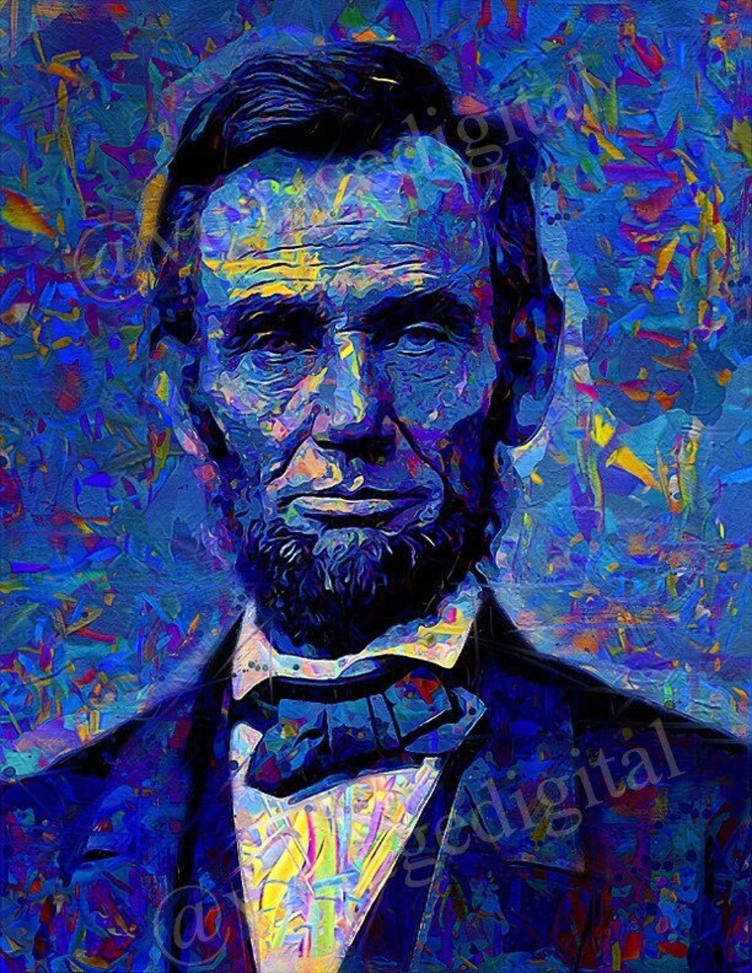 Abraham Lincoln Abstract Glass Frameable Digital Art Download Printable ...